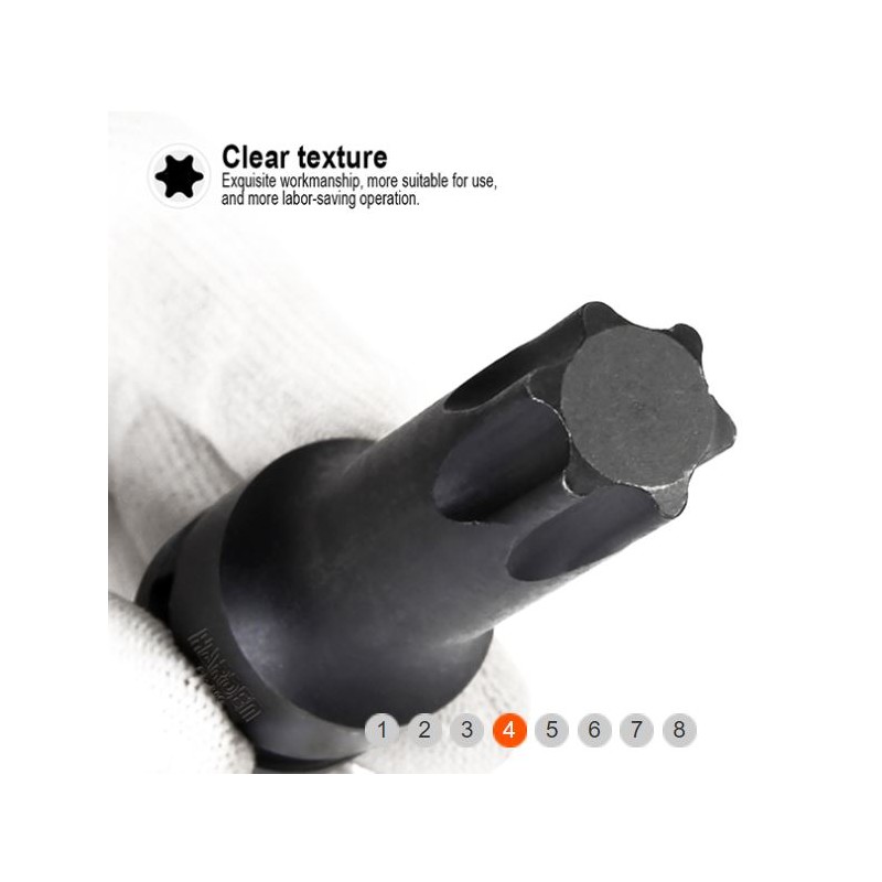 Torx impact sockets box, 1/2", 8 pieces