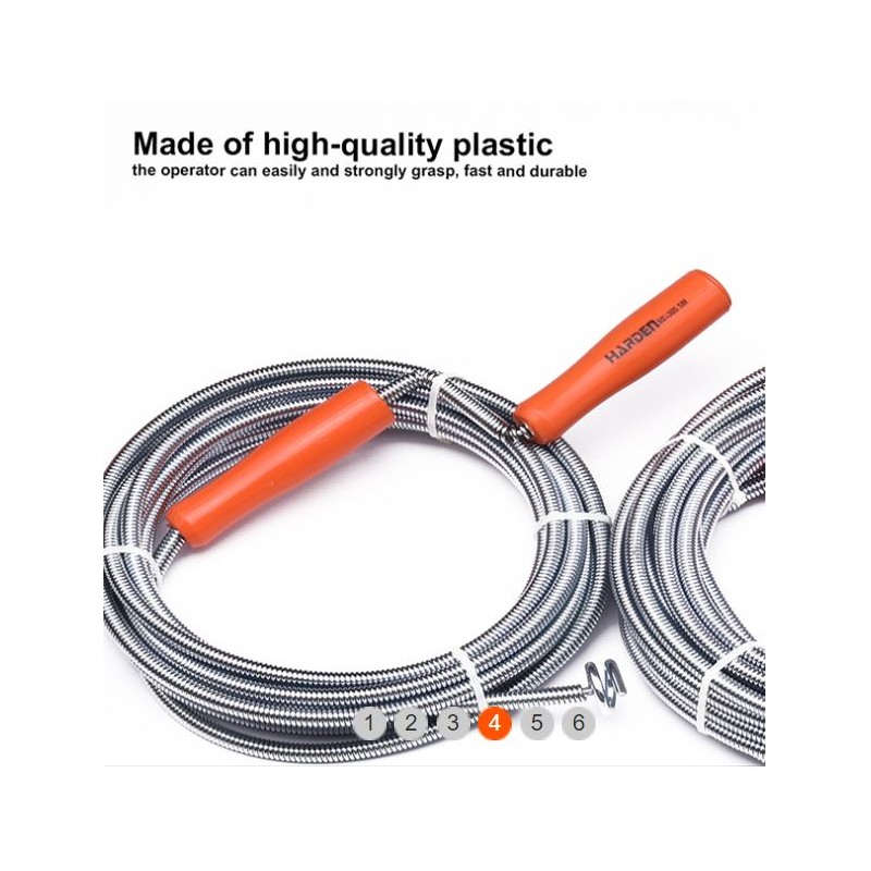 Spring drain cleaner, 6 mm, 3 m