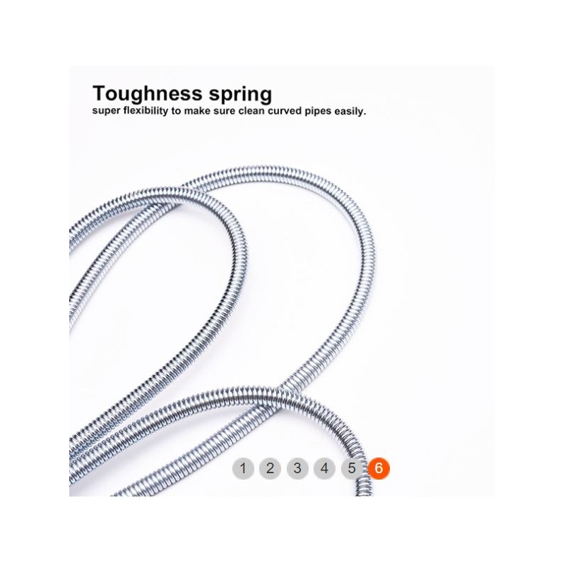 Spring drain cleaner, 9 mm, 5 m