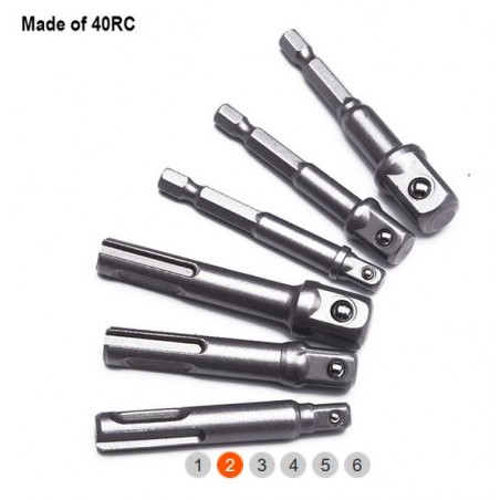 3 pieces SDS-PLUS adapter for sockets 1/4", 3/8", 1/2"
